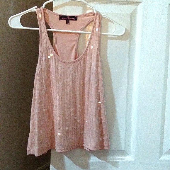 Almost Famous | Tops | Almost Famous Xs Blush Pink Sequenced Tank ...